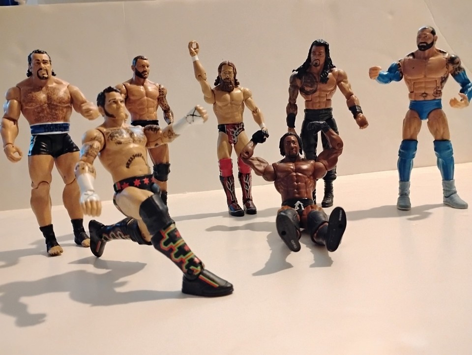 WWE Mattel Elite Lot 7 Figures Batista Booker T Randy Orton 2011 2012 ...