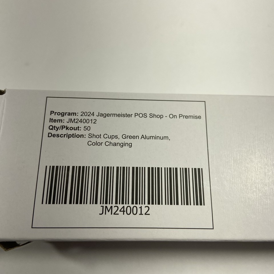JAGERMEISTER COLOR CHANGING SHOT CUPS (50) GREEN ALUMINUM JAGER Brand ...