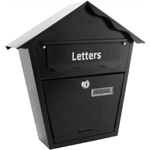 Outdoor Mail Box Post Letter Box Large Wall Mounted Key Lockable ...