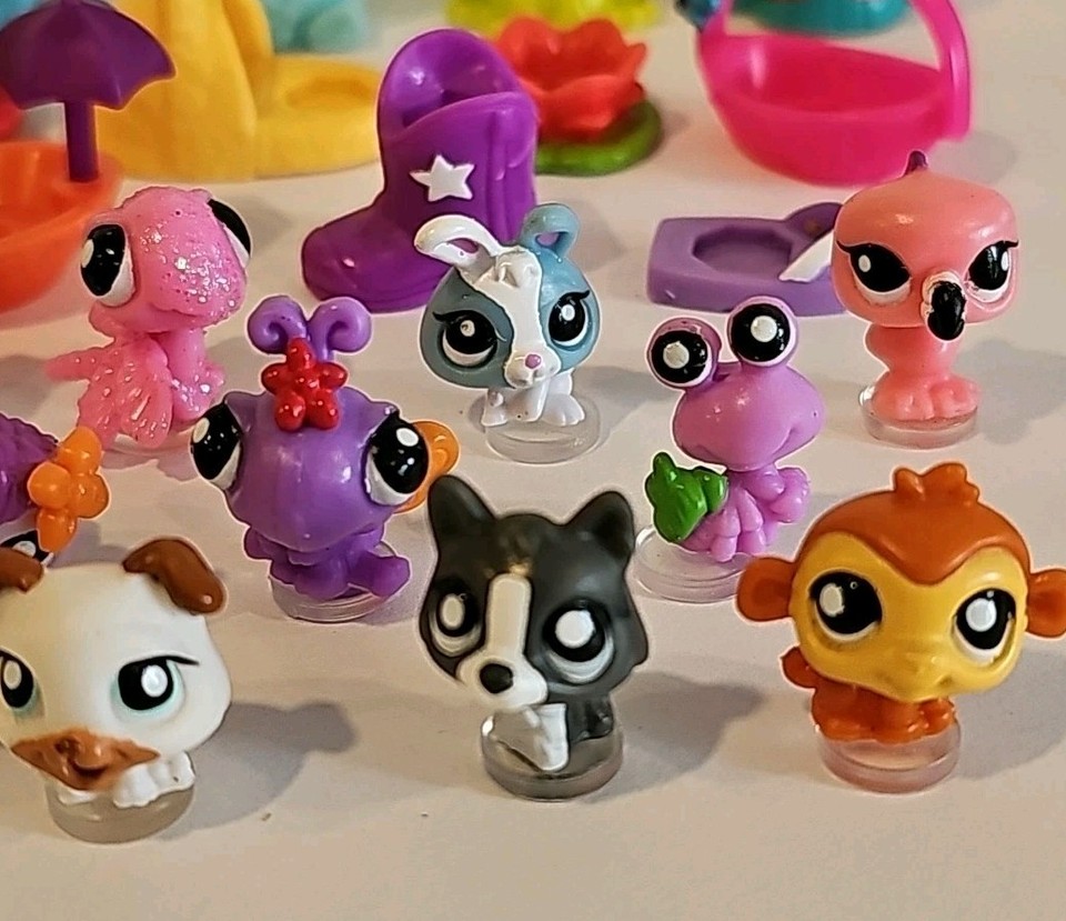 LPS Littlest Pet Shop Teeniest Tiniest Figures Lot 18 Accessories 19 ...