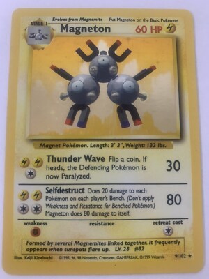 Magneton 9/102 Holo Rare Pokemon Card Near Mint - Lightly Played | eBay
