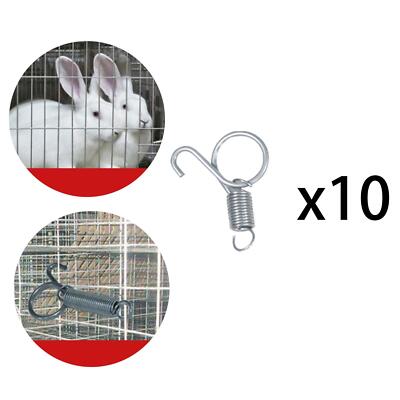 10 Packs Cage Door Spring Hook Spring Cage Latch for Bunnies Wire Cages ...