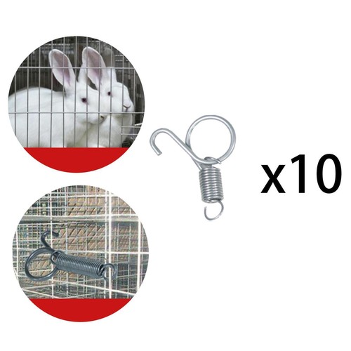 10 Packs Cage Door Spring Hook Spring Cage Latch for Bunnies Wire Cages ...