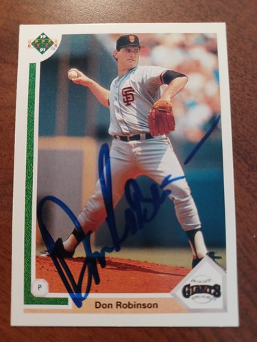 DON ROBINSON 1991 Upper Deck # 402 autographed signed card GIANTS 91 ...