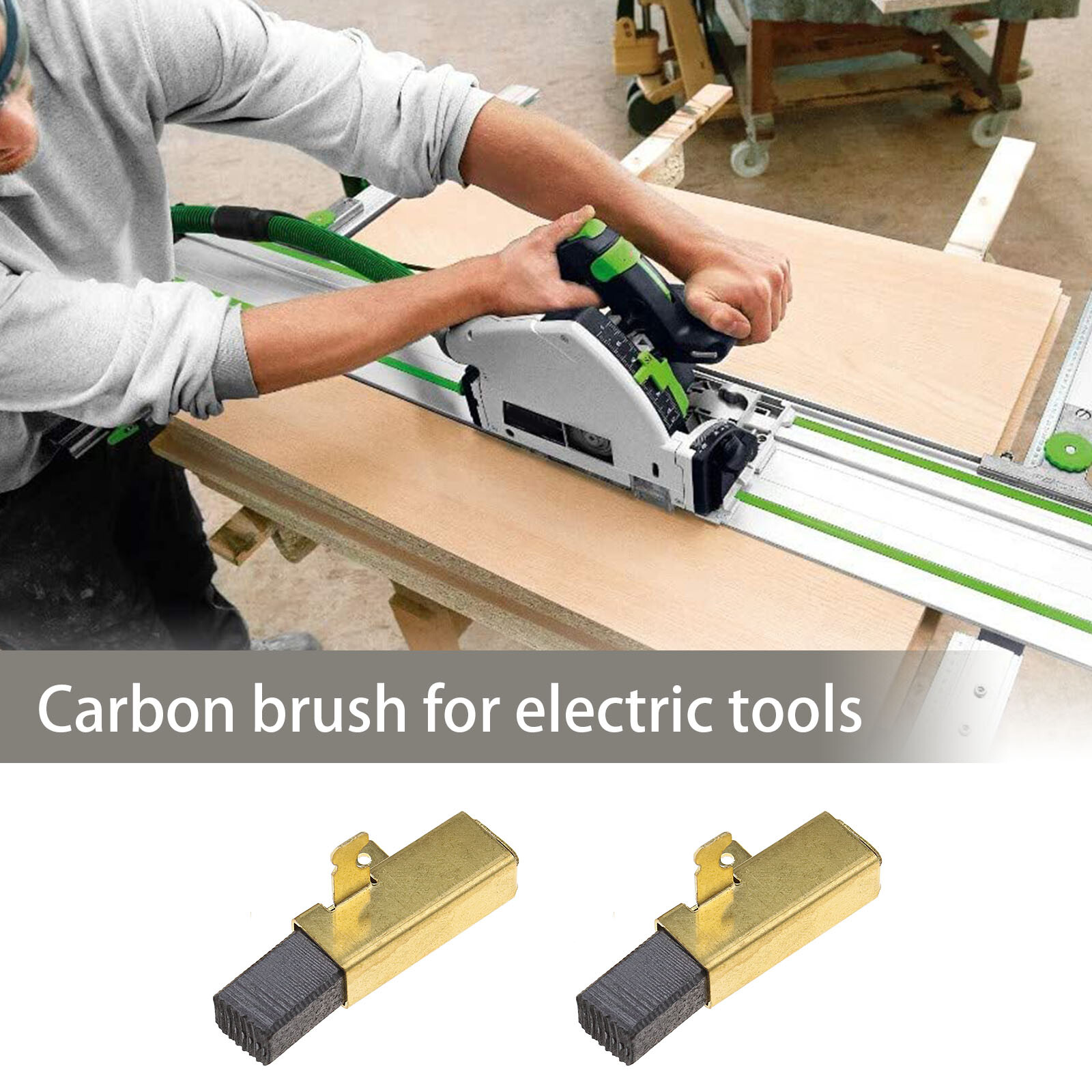2x 491704 Carbon Brushes for Festool TS 55 EBQ 230V 6.3x10x17.5mm/5.8x7 ...