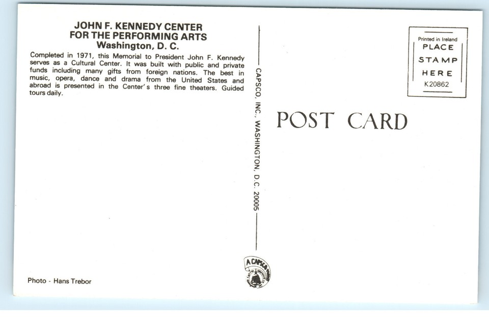 Kennedy Center Performing Arts Washington DC Vintage Postcard E93 | eBay