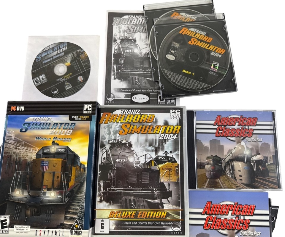 HUGE Vintage Trainz PC Software Lot Over 13 Packages with Extras Some ...