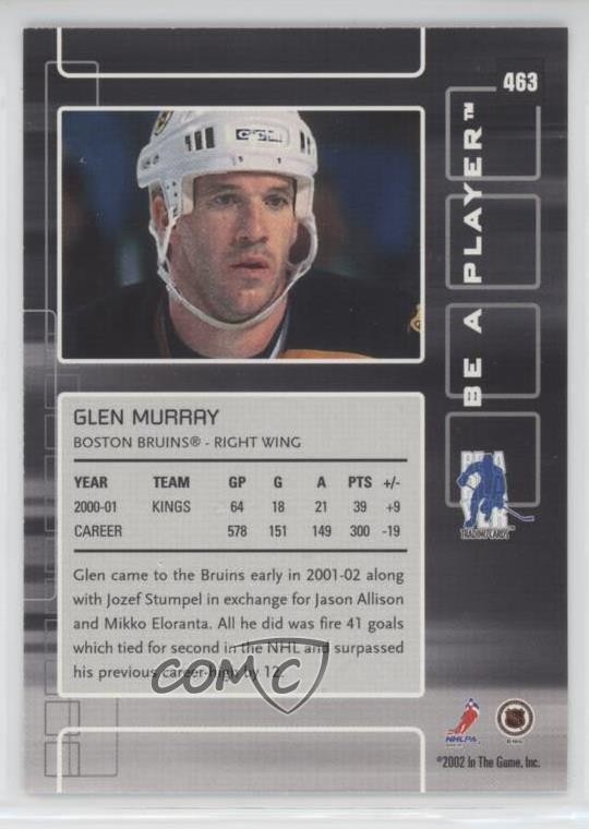 2001-02 ITG Be A Player Memorabilia Glen Murray #463 8d2 | eBay