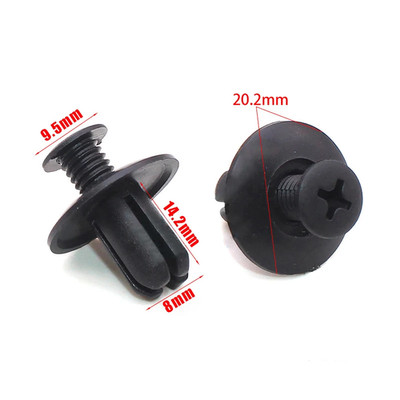 8mm Bumper Clips Retainer Auto Car Plastic Rivets Fastener Fender ...
