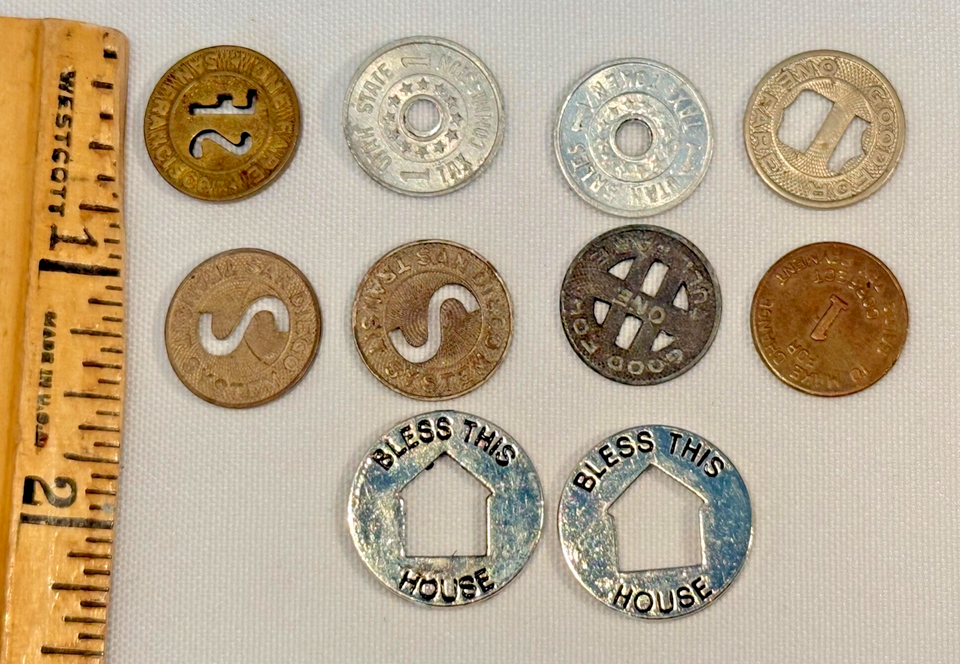 Lot- 70 Vintage Tokens, Tax Coins, Wooden Nickels & The Mint Casino ...