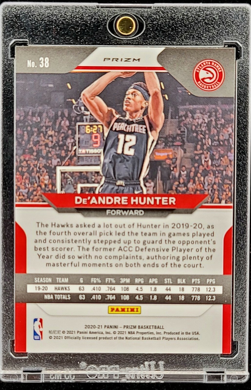 DeAndre Hunter - 2020-21 NBA Panini Prizm RWB Holo Card - Atlanta Hawks ...