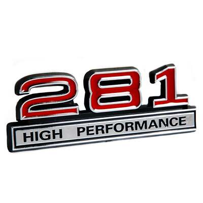 Ford Mustang Red & Chrome 281 281ci High Performance Stick On 3D ...