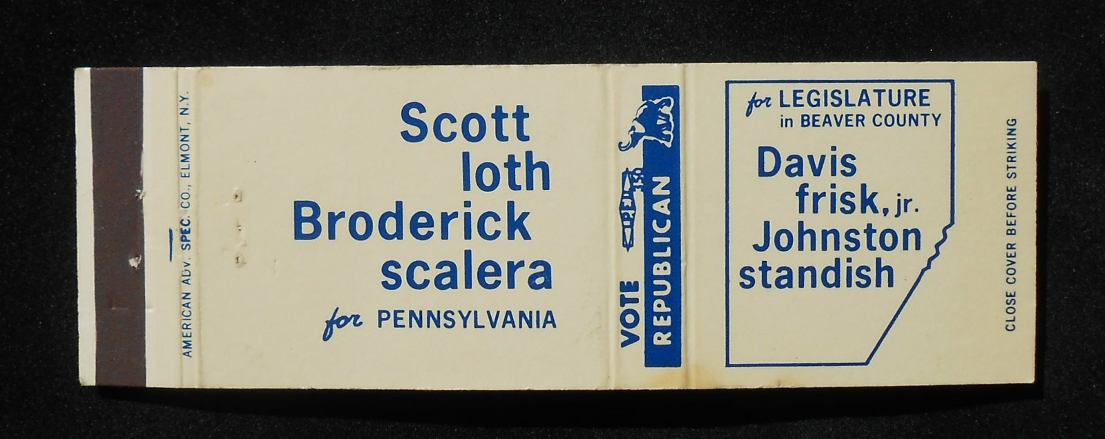 1970s Republican Scott Loth Broderick Scalera Davis Frisk PA Beaver Co ...