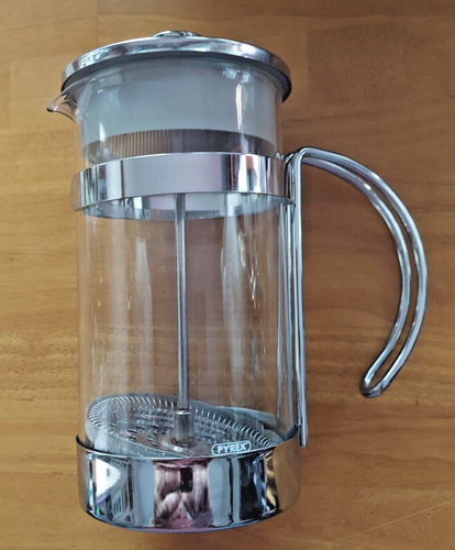 French Press Coffee/ tea Maker Pyrex Glass Chrome 4 cups Perfect | eBay
