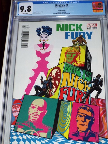 NICK FURY 3 (2017) 1:25 BLANCO PSYCHEDELIC RETRO COVER CGC 9.8 SECRET ...
