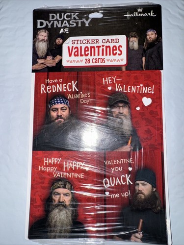 2014 New Hallmark Duck Dynasty Valentines Day Sticker Cards Unused 28 ...