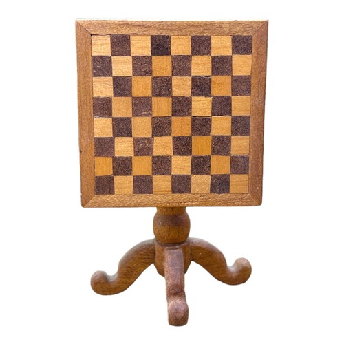 Doll House Miniature Wooden Folding Checkerboard Checker Chess Table ...
