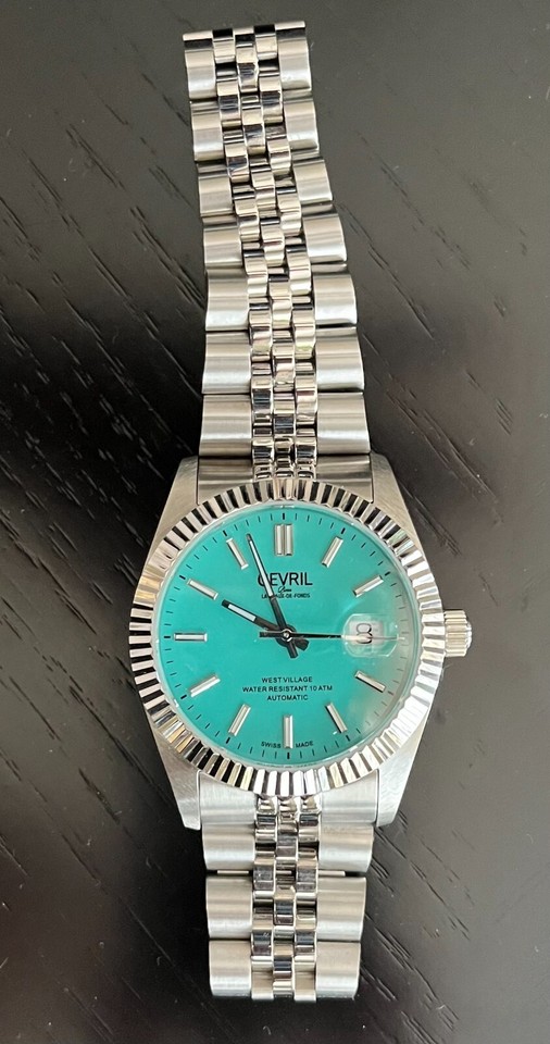 Gevril Mens 48906 West Village Swiss Automatic Sellita SW200 Tiffany ...