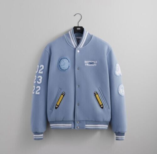 KITH x Invisible Friends M - Wool Bomber Jacket, Light Blue KITH x Invisible Friends M - Wool Bomber Jacket, Light Blue