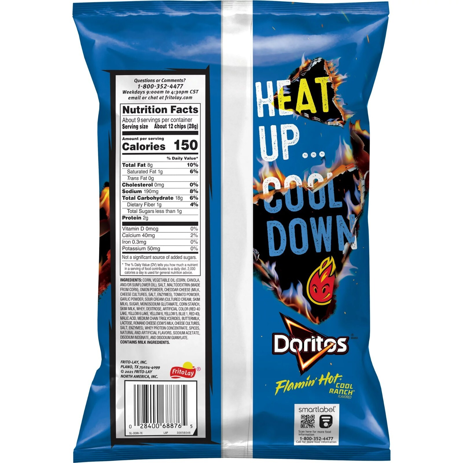 Doritos Flamin Hot Cool Ranch Flavored Tortilla Chips 9 25 Oz 4 Bags