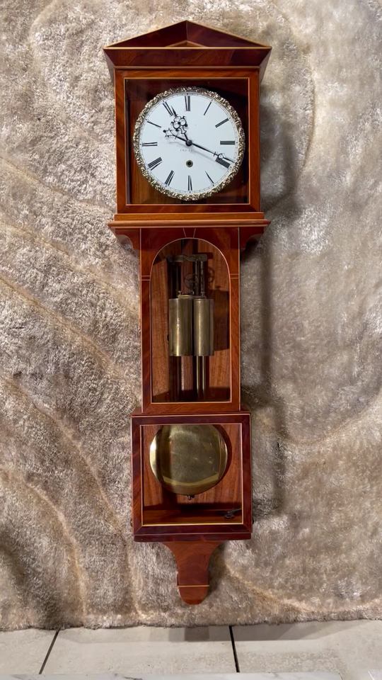 45 Days Germany Vienna,LATERNDLUHR ,Clock,1 double Brass Weights Driven ...