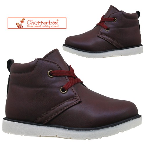 BOYS KIDS CHATTERBOX LACE UP WINTER SMART CASUAL SCHOOL ANKLE SHOES ...