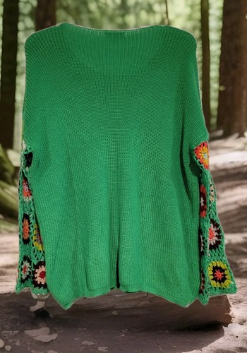 Blakeley Kelly Green Knit And Crochet Sweater | eBay