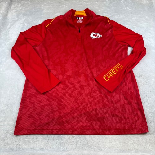 Kansas City Chiefs NFL Team Apparel Quarter Zip Pullover Top Mens XL | eBay
