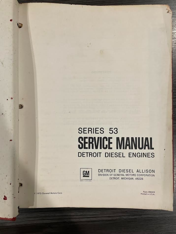 1973 Detroit Diesel Series 53 Engines Maintenance Book | eBay