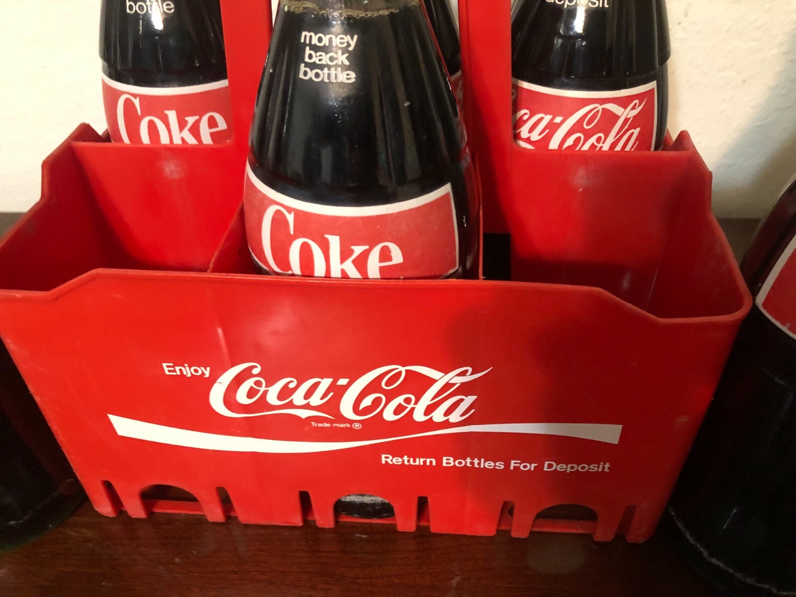 Vintage Coca Cola 6 Pk 32oz Bottles Coke with Case Return for Deposit 6 ...