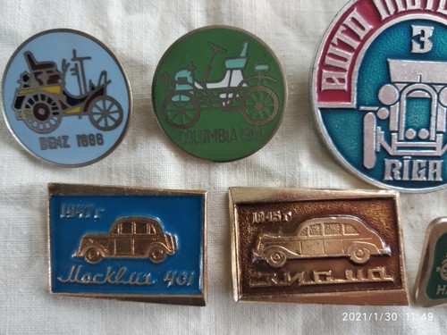 Vintage Badges Retro Auto Pins 8 piece | eBay