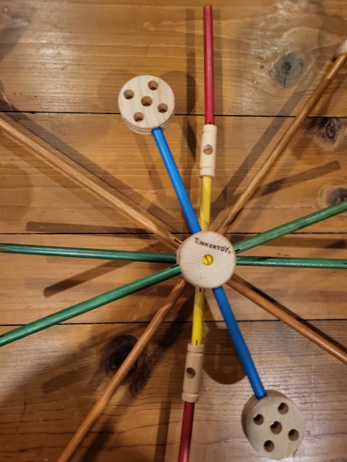 Lot Vintage Piece Set Wooden Tinker Toys Rods Sticks Connections ...