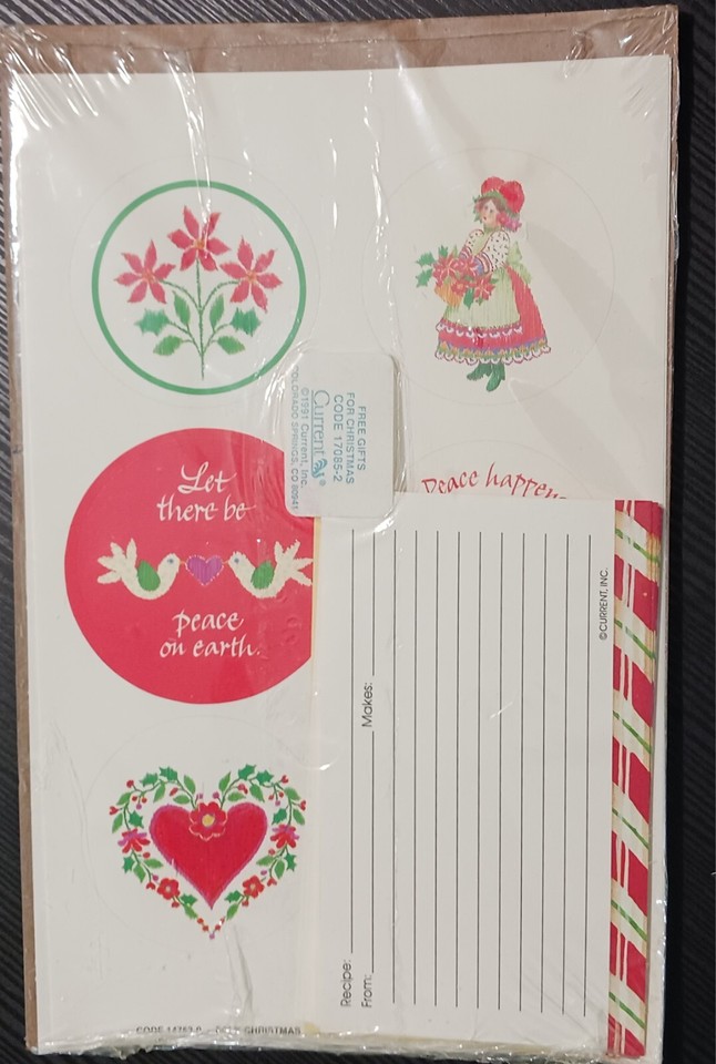 Vintage Current Recipe Cards & Stickers Folk Christmas 1991 Sealed | eBay