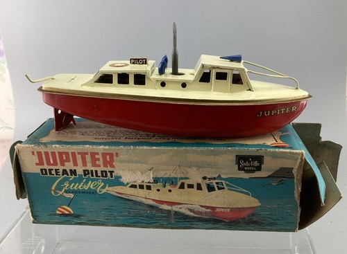 VINTAGE TINPLATE SUTCLIFFE BOAT JUPITER OCEAN PILOT CLOCKWORK TRIANG ...