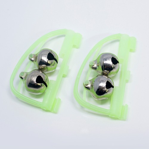 10Pcs Fishing Rod Alarm Bells Clip Style Dual Rod Clamp Tip Twin Alert ...