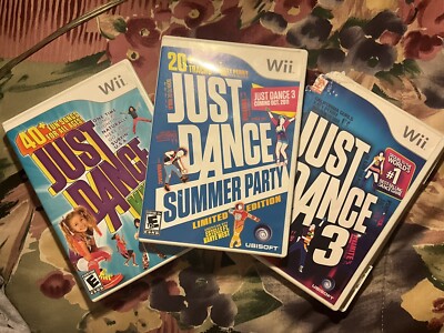 JUST DANCE SET OF 3 NINTENDO WII bundle Summer party! 2! Kids! With ...