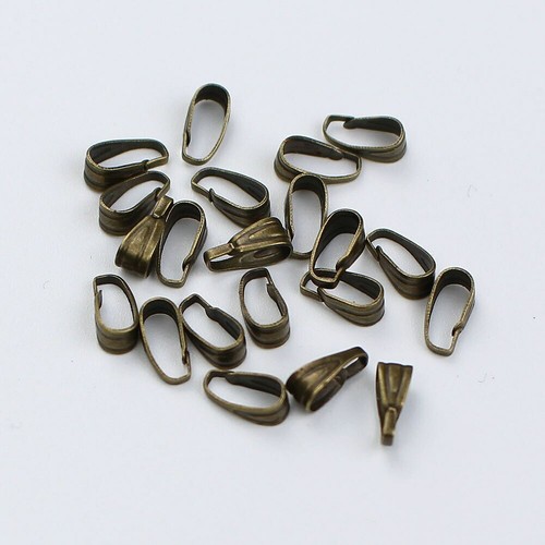 100pcs 7x3mm Snap-on Pendant Clasps Connectors Bails Clips for Necklace ...