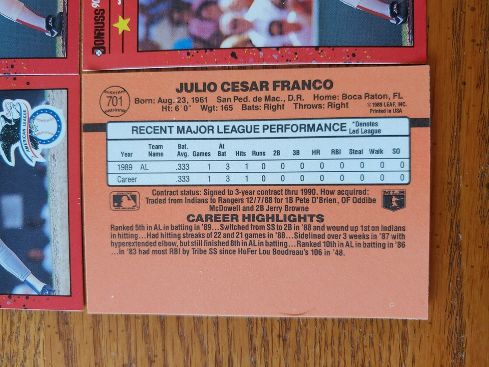18- 1990 DONRUSS ALL STAR DOUBLE ERROR BASEBALL CARD No Trademark/Wrong ...