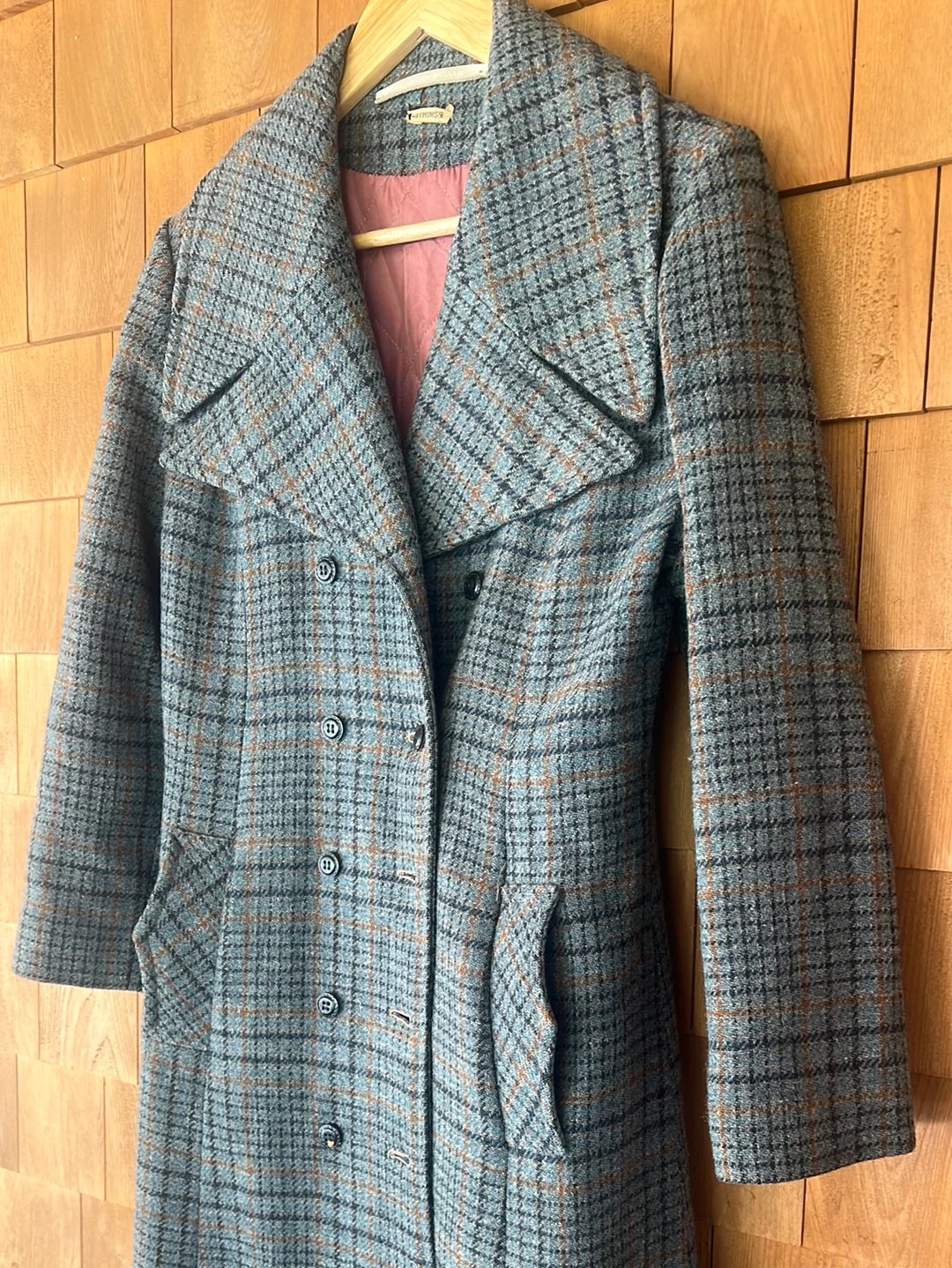 Vintage American Bazaar Plaid Wool Trench Coat - Gem