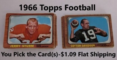 1966 Topps Football Cards-YOUR CHOICE-$1.09 Flat Shipping UPDATED 8/1 ...