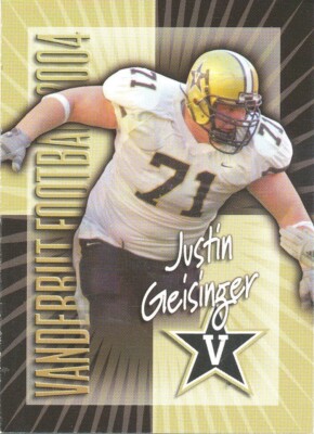 RARE COLLEGE-ODDBALL Justin Geisinger RC REDSKINS TITANS BILLS ...