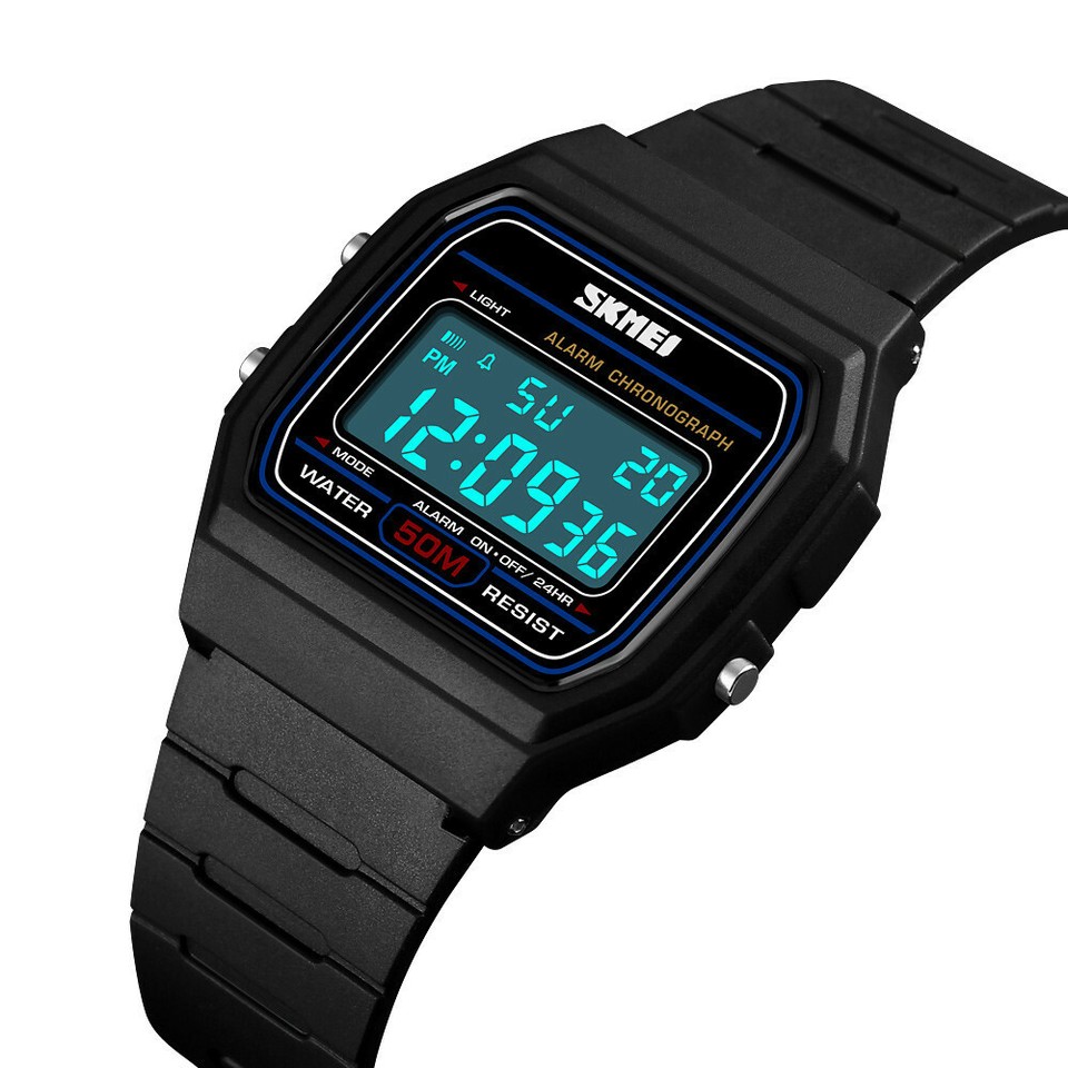 SKMEI Boys Square Watch Digital LED Wristwatch for Students LED Sport ...