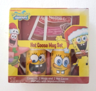 Nickelodeon Spongebob Squarepants Hot Cocoa - 2 Mugs Gift Set - Brand ...