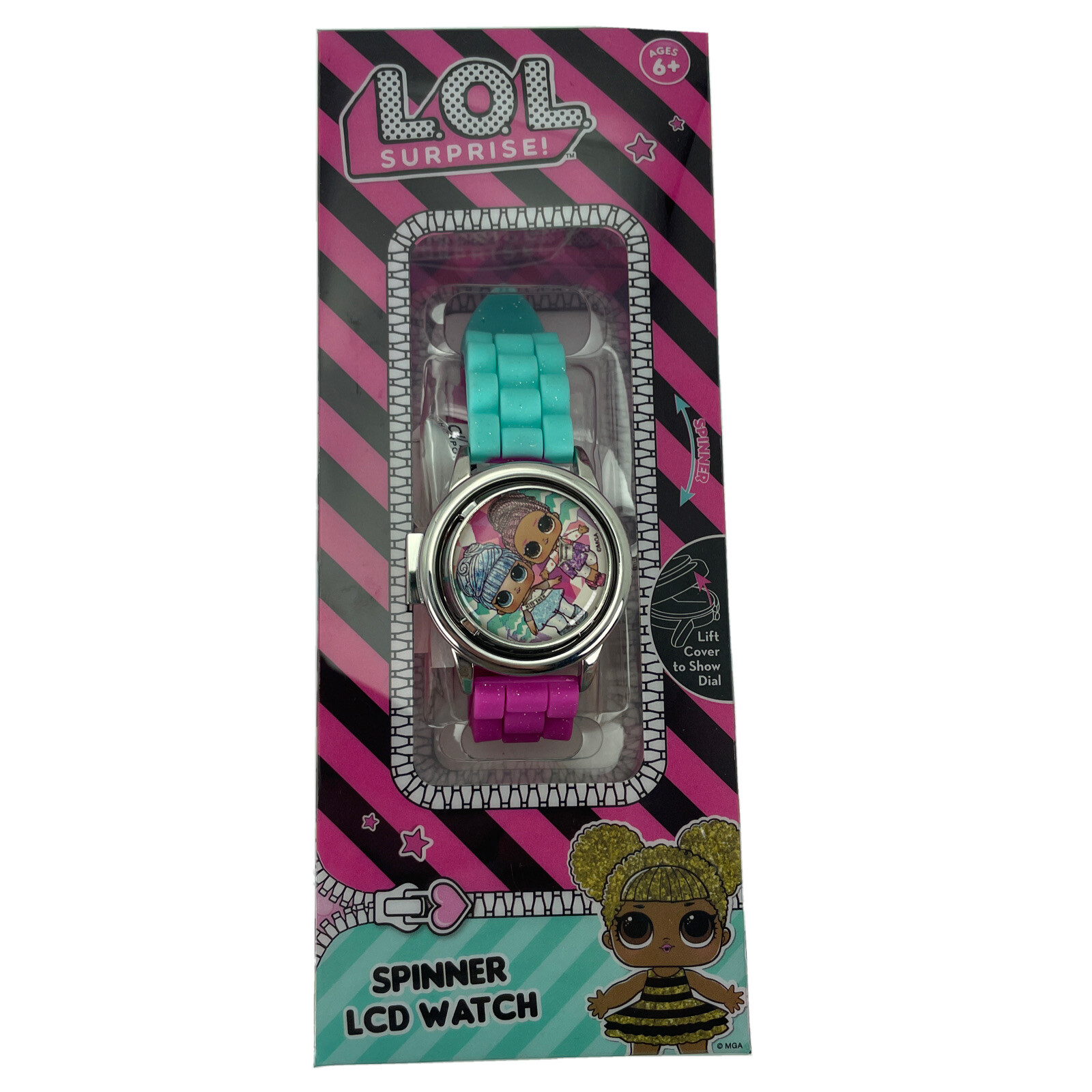 LOL Surprise! Spinner LCD Watch Pink / Light Teal Blue Wristband Age 6 ...