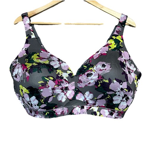 Cacique Bra Women's 44DDD Lightly Lined No Wire Full Coverage Floral ...