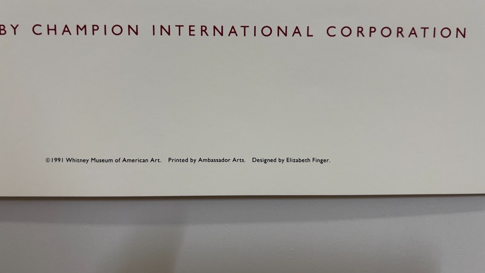 Whitney Museum at Champion: Tenth Anniversary May 1991 Poster (Roy ...