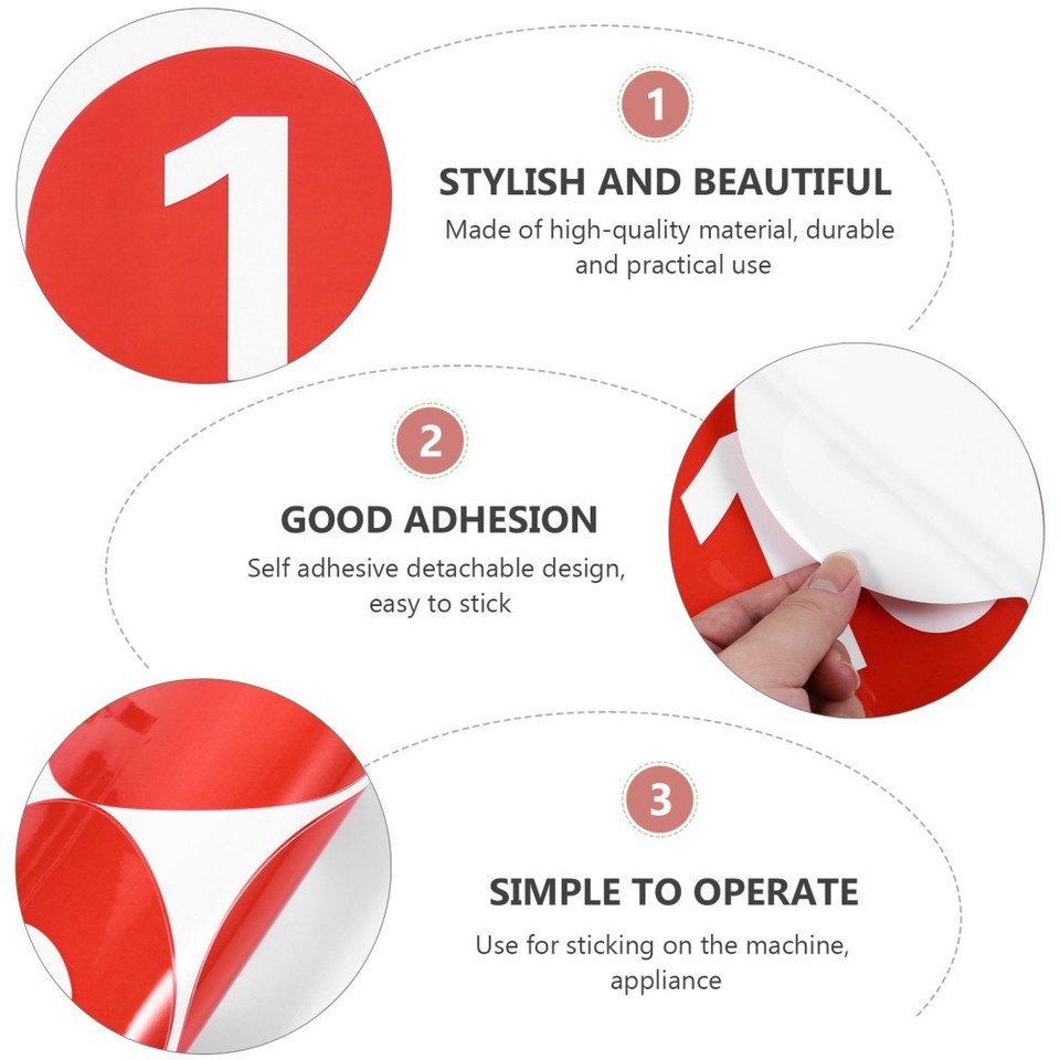 2 Sheets Pvc Number Pasters Label Stickers Water Resistant Outdoor ...