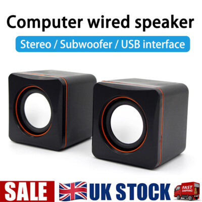 Wired Laptop Speakers Small Computer Desktop Speakers 3.5mm USB For PC ...
