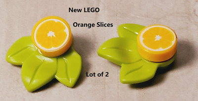 New LEGO Orange Slices FRUIT Printed on Lettuce Leaf Morning Breakfast ...