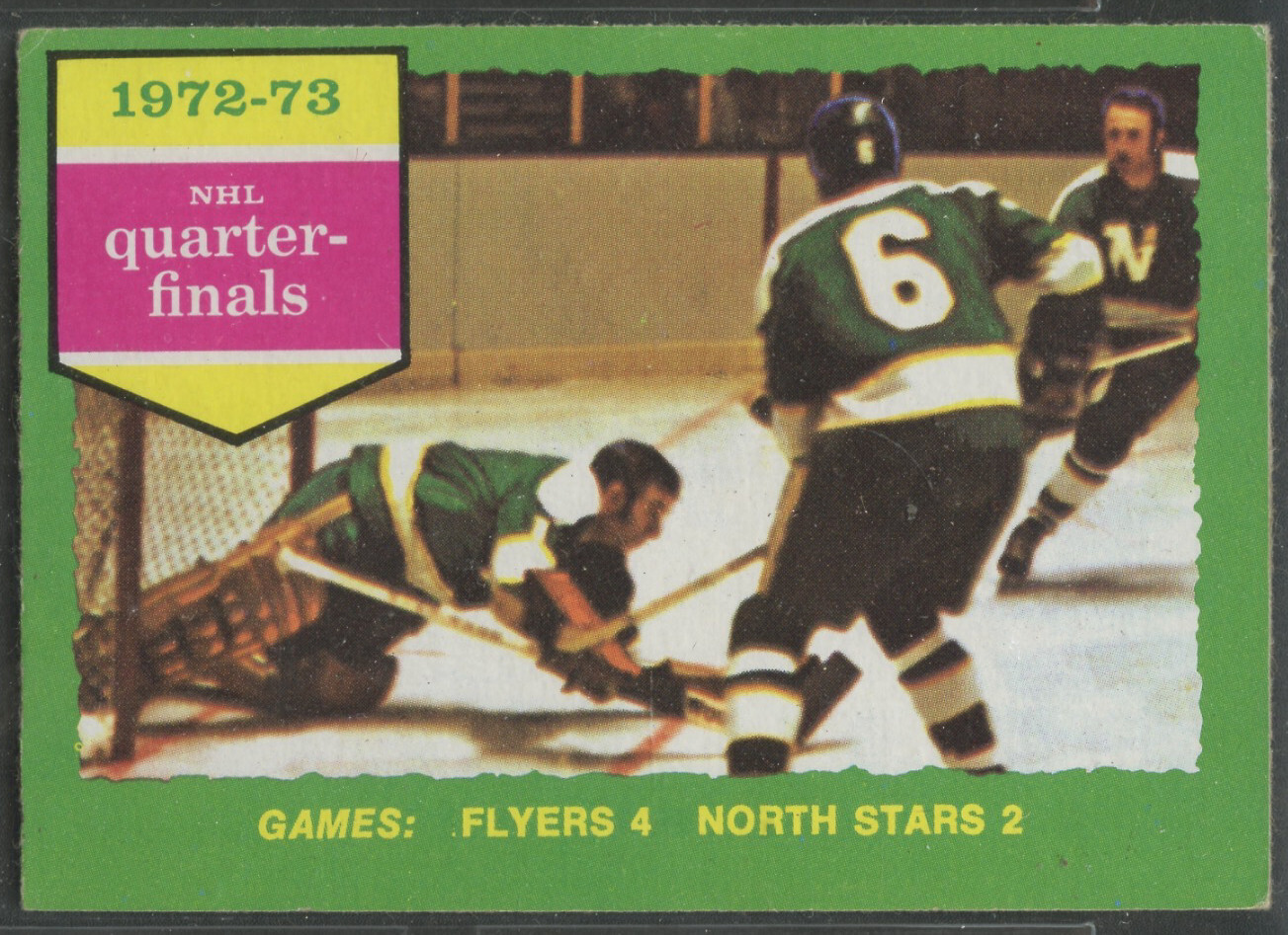 1973-74 Topps #192 NHL Quarter-Finals Philadelphia Flyers -4 North ...